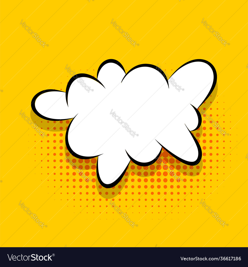 Yellow comics speech bubble for text Royalty Free Vector