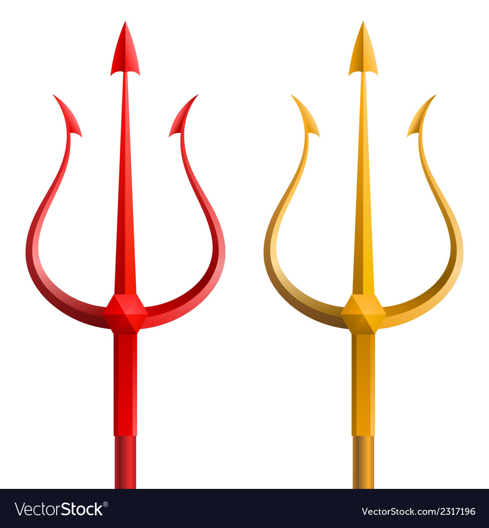 Red and gold trident on a white background Royalty Free Vector Image ...