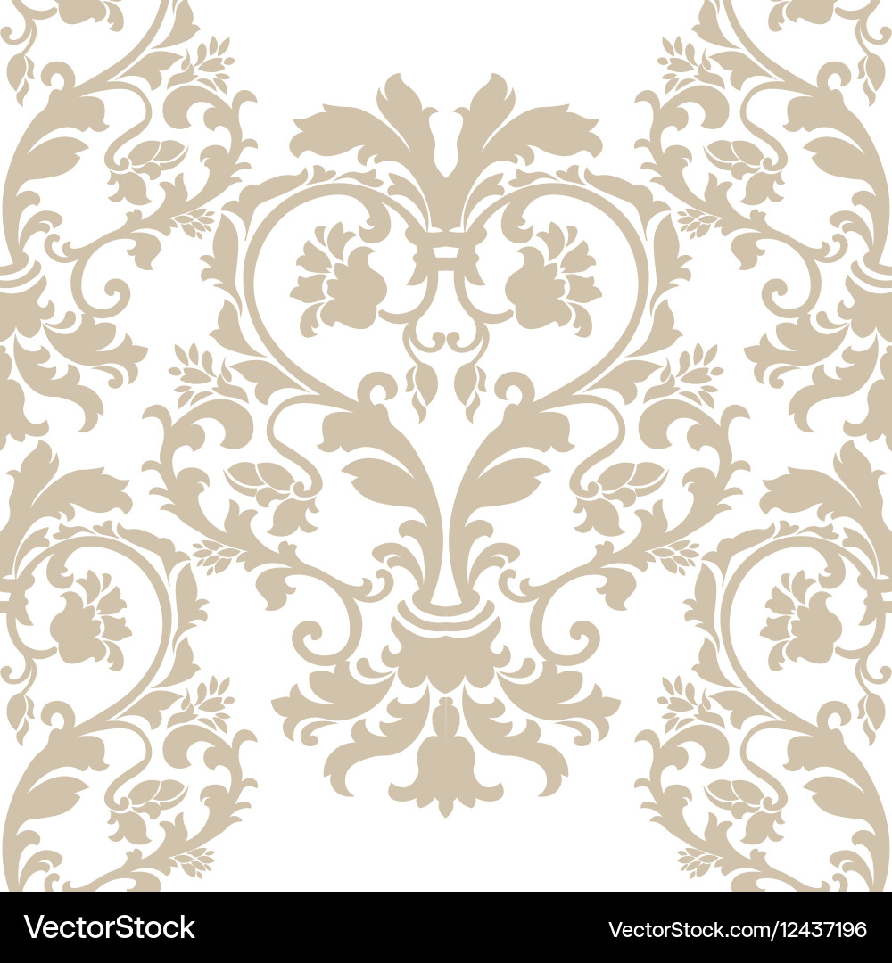 Floral damask baroque ornament pattern Royalty Free Vector
