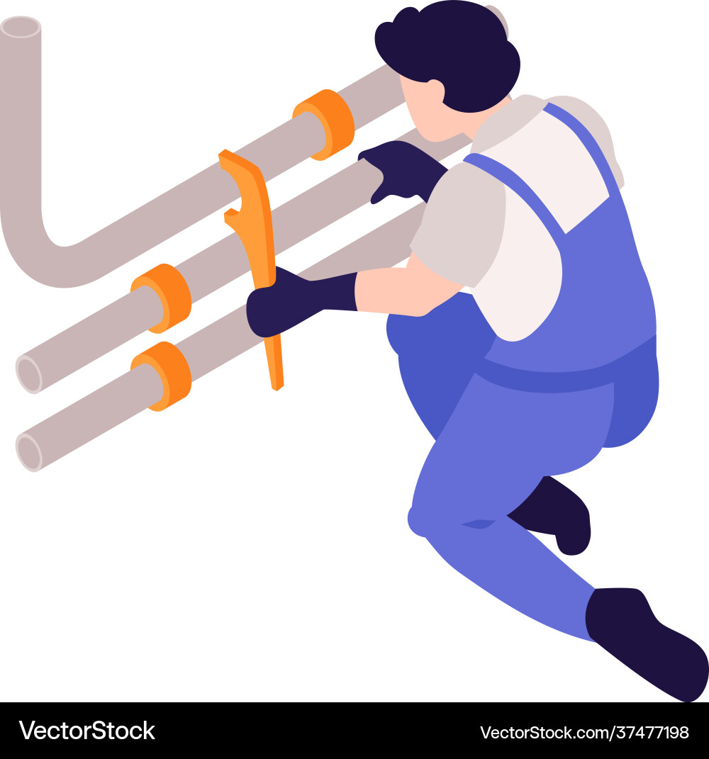 Fitter isometric Royalty Free Vector Image - VectorStock
