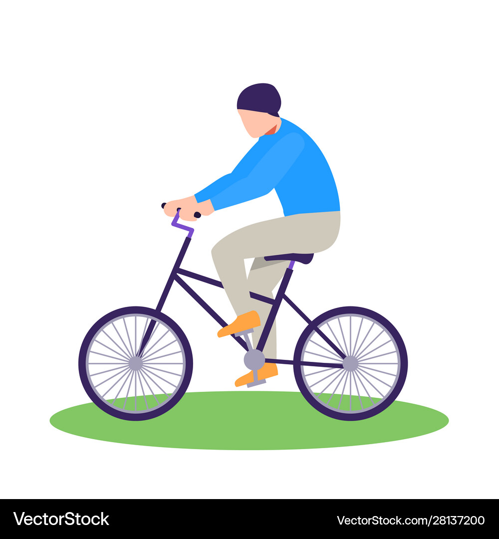 Men riding bike flat design element flat Vector Image