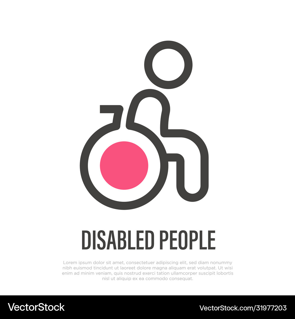Sign access for disabled people thin line Vector Image