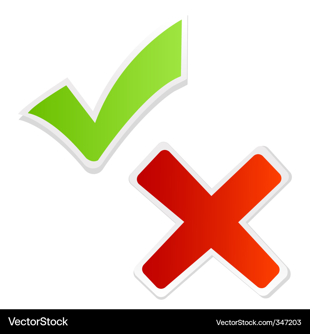 Tick cross Royalty Free Vector Image - VectorStock