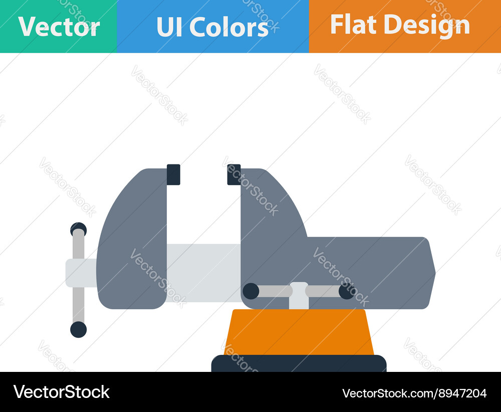 Flat design icon of vise Royalty Free Vector Image