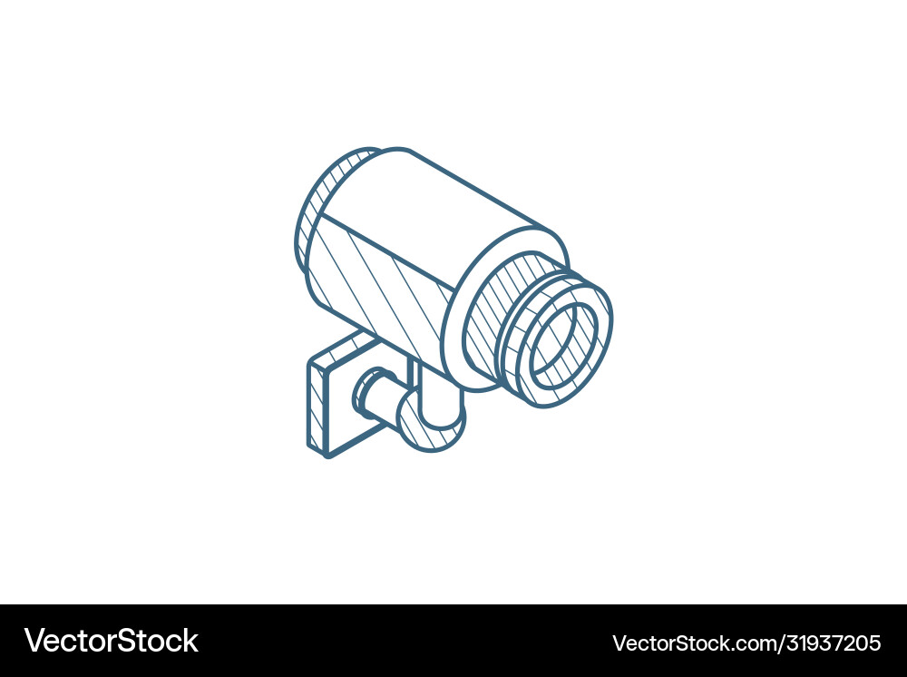 Cctv camera isometric icon 3d line art technical Vector Image