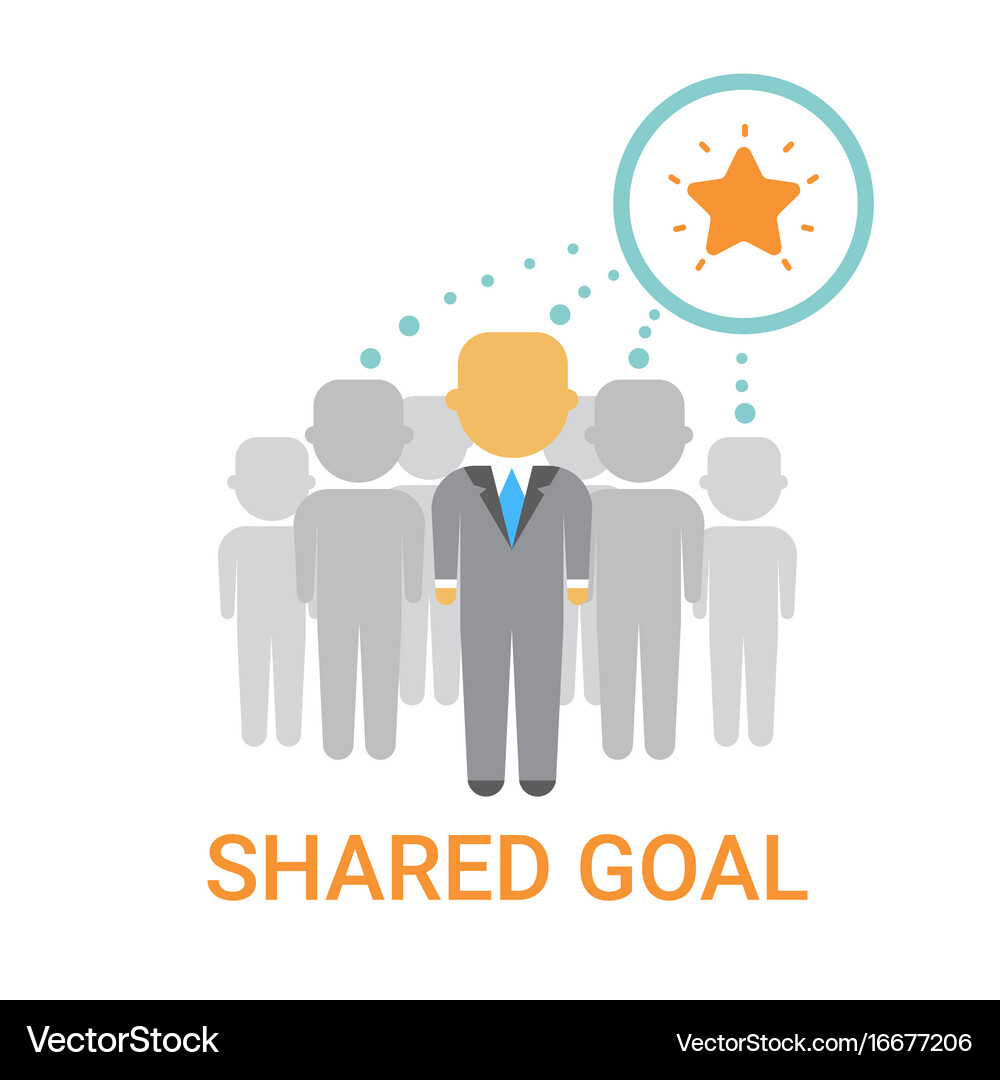 Shared goal businesspeople team cooperation icon Vector Image