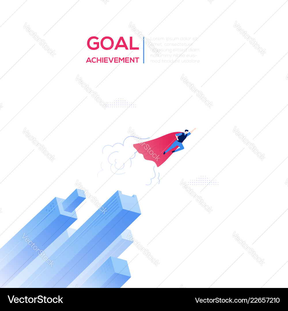 Goal achievement - modern isometric web Royalty Free Vector