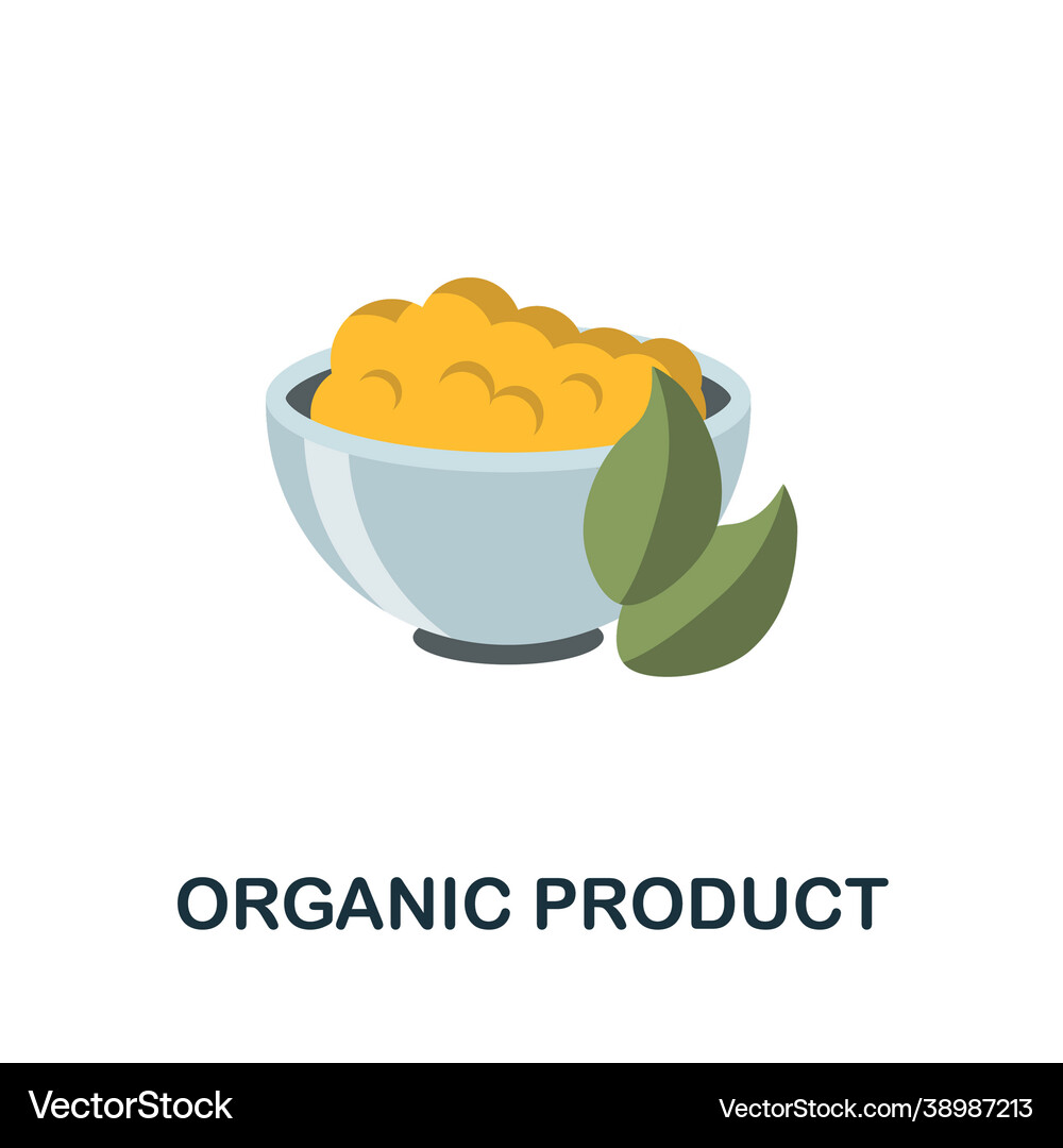 Organic product icon flat sign element from eco Vector Image