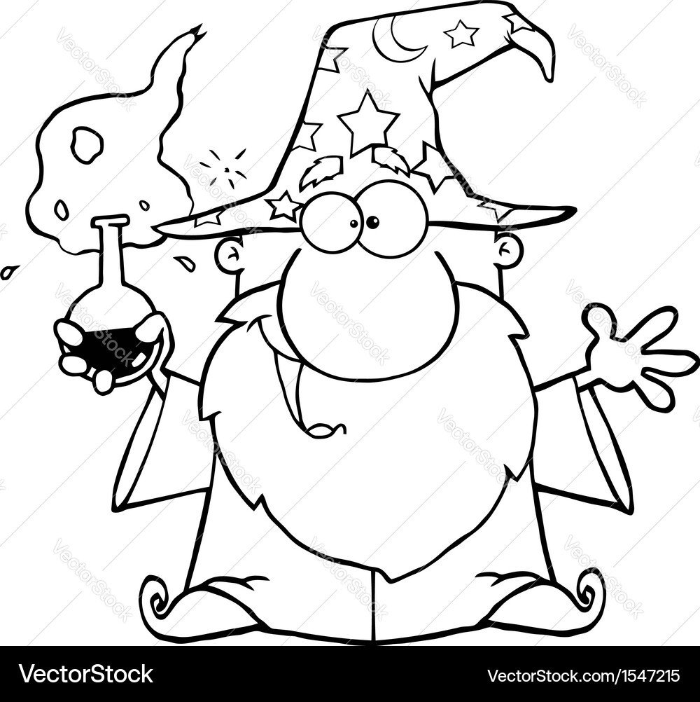 Cartoon wizards casting spells Royalty Free Vector Image