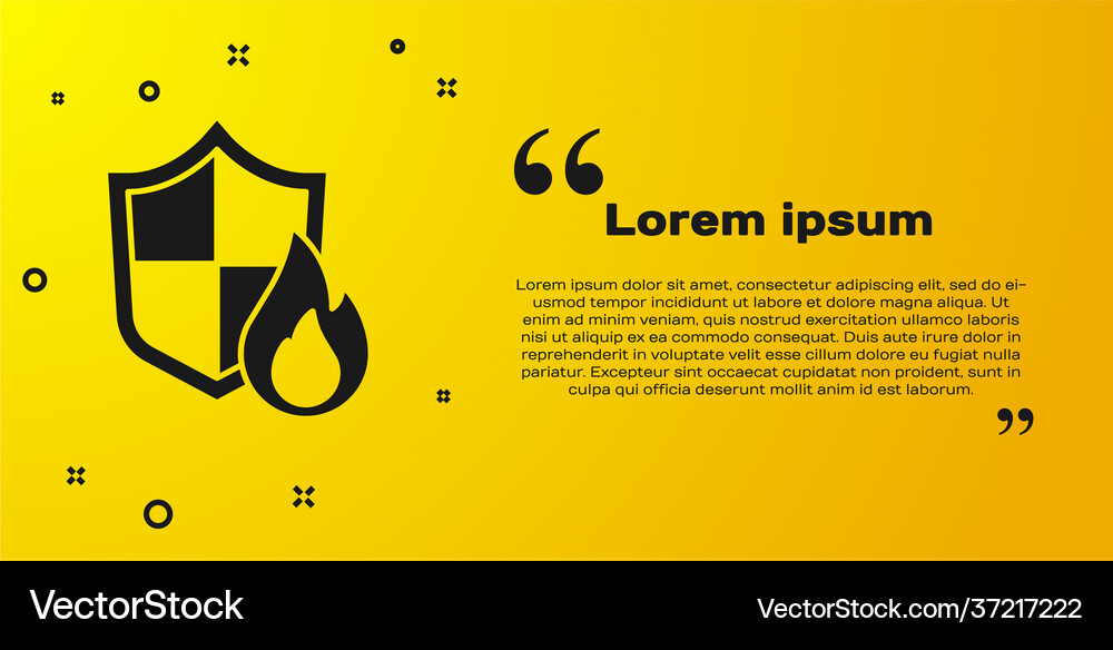 Black fire protection shield icon isolated Vector Image