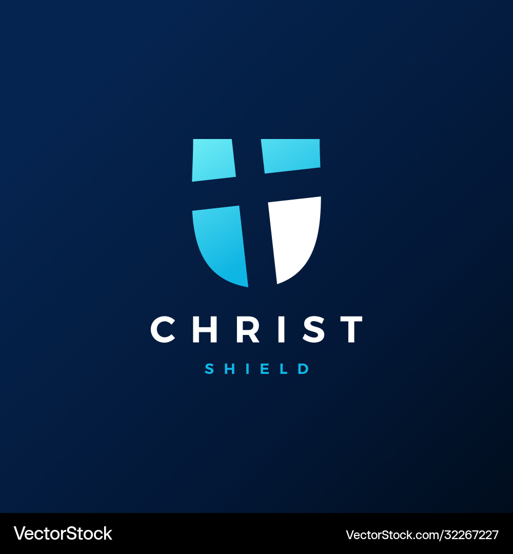 Shield christ logo icon Royalty Free Vector Image