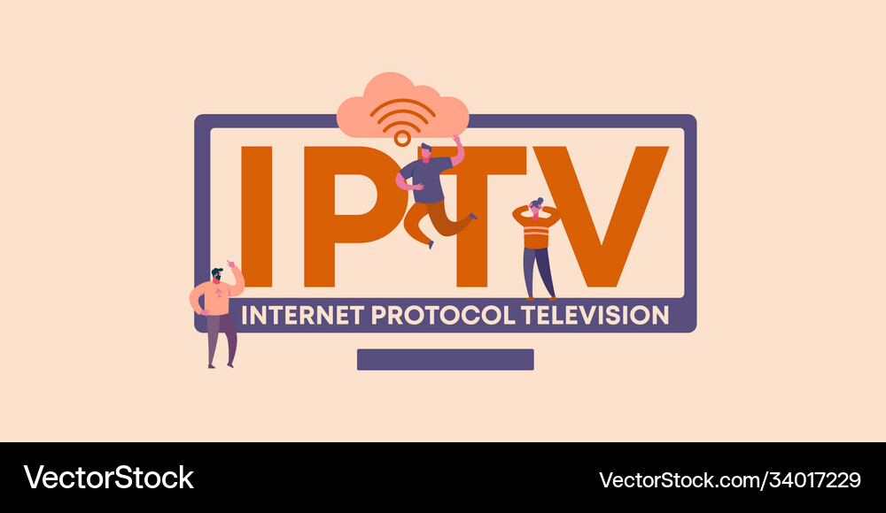 Iptv internet protocol television global media Vector Image