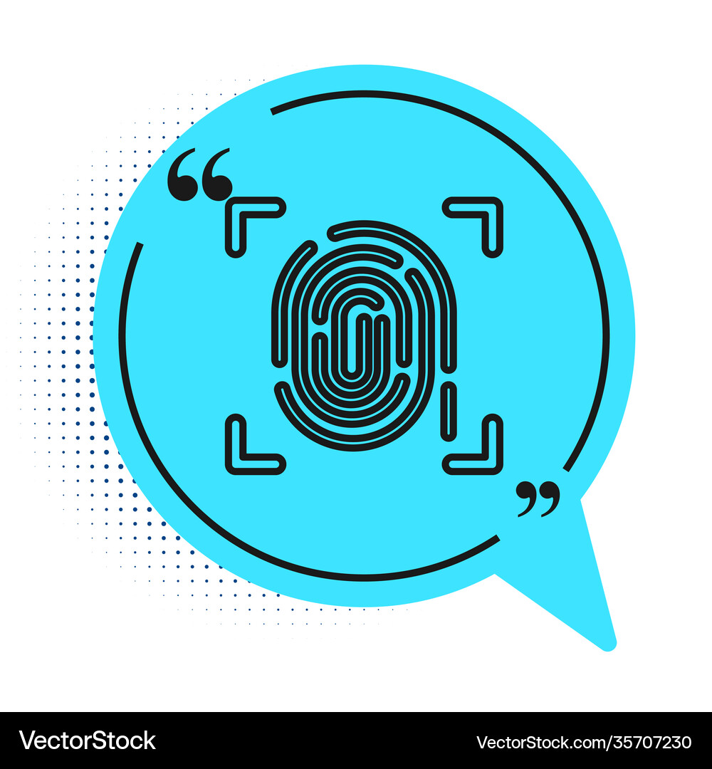 Black line fingerprint icon isolated on white Vector Image