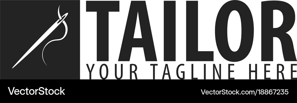 Tailor sewing handmade logo or emblem Royalty Free Vector
