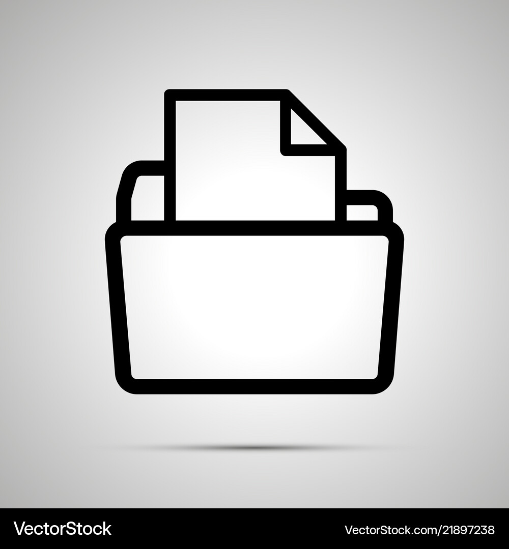 Open folder with document simple black icon Vector Image