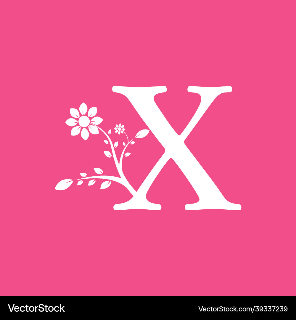 Letter x linked fancy logogram flower usable Vector Image