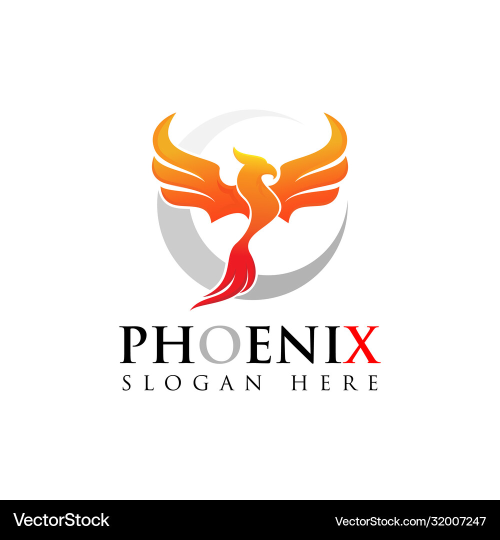 Phoenix bird logo design template Royalty Free Vector Image