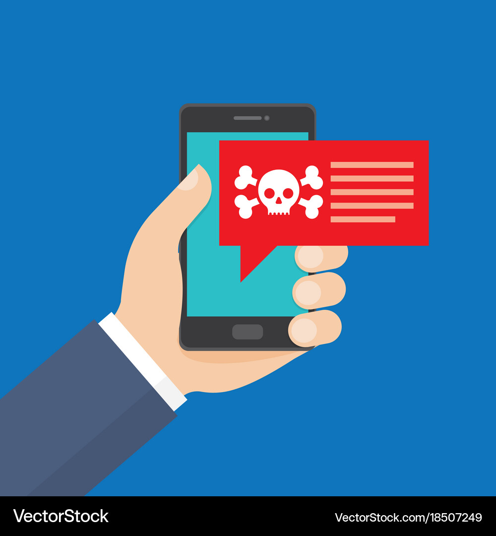 Smartphone in danger red alert Royalty Free Vector Image