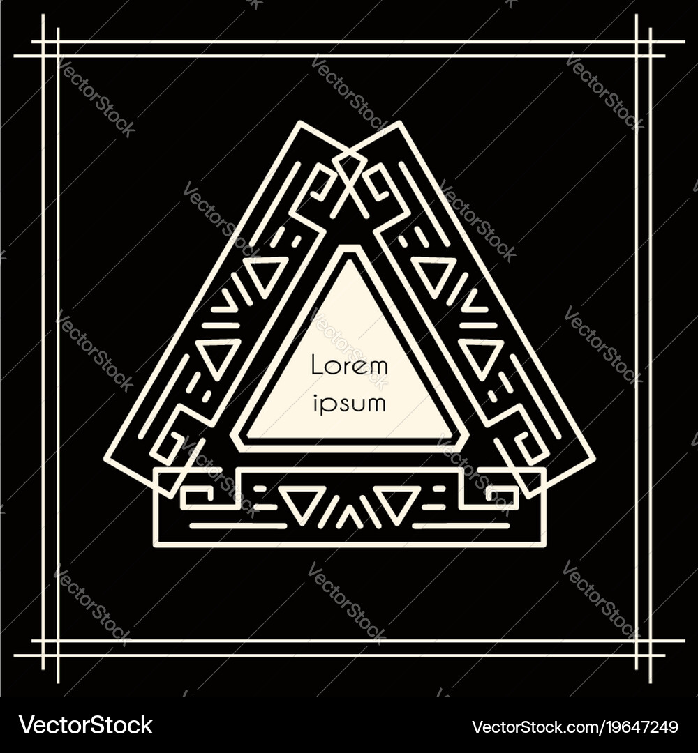 Vintage geometric frame Royalty Free Vector Image
