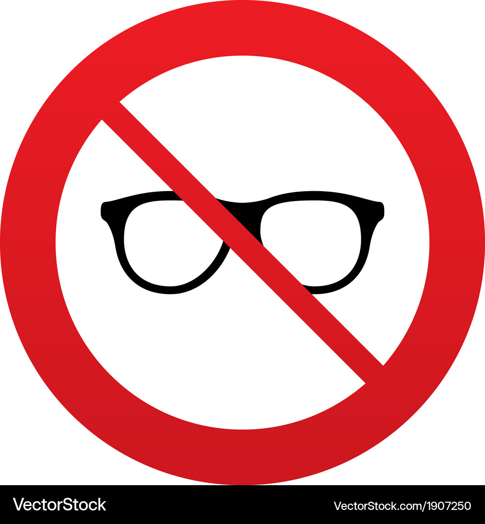 No Retro glasses sign icon Eyeglass frame symbol Royalty Free Vector ...