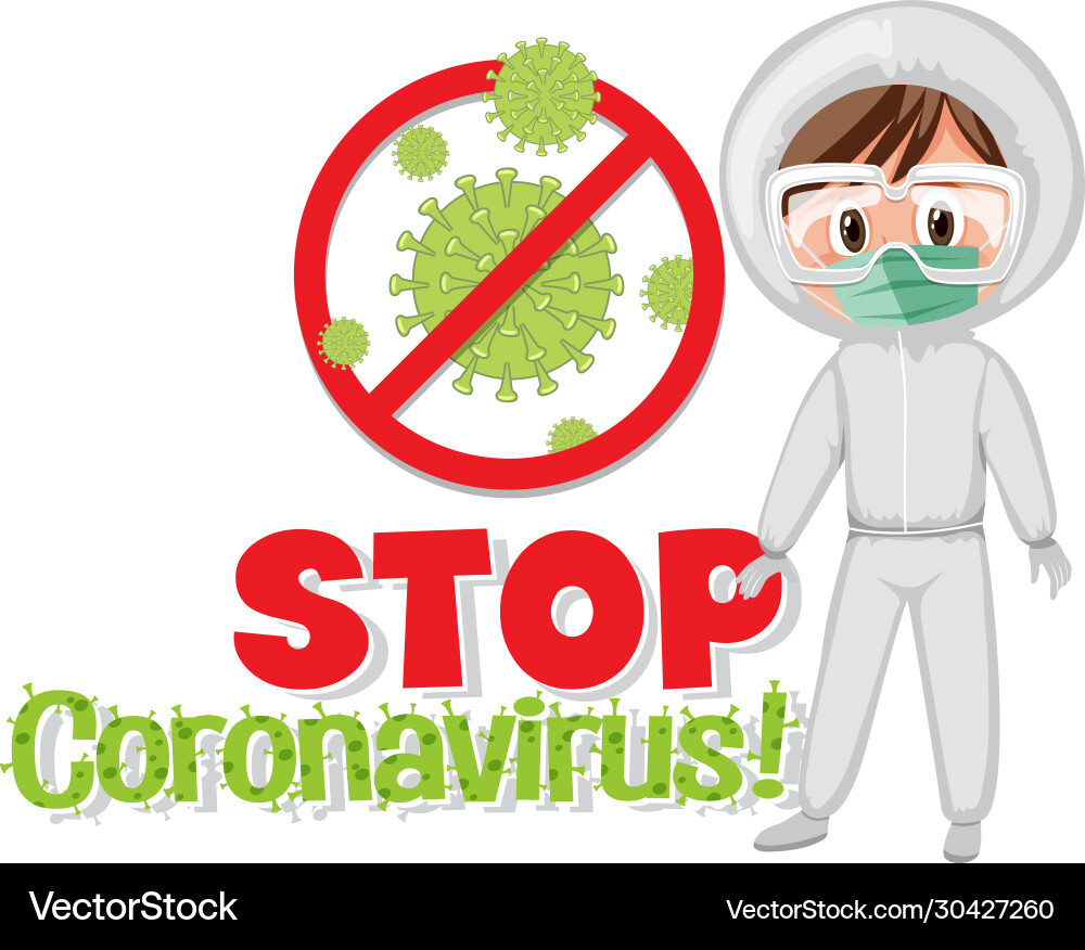 Coronavirus poster design with word stop Vector Image