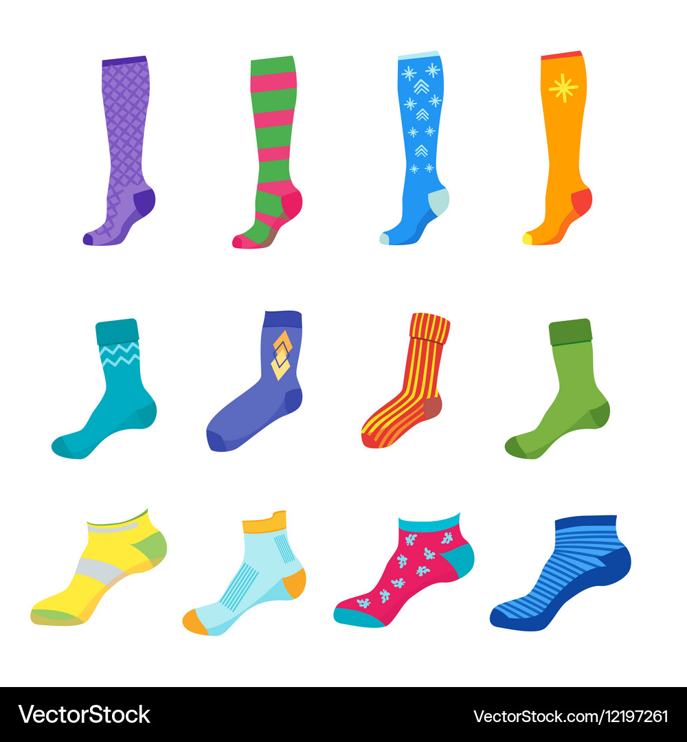 Colorful Fun Socks Set Royalty Free Vector Image