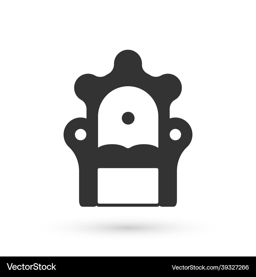 Grey medieval throne icon isolated on white Vector Image