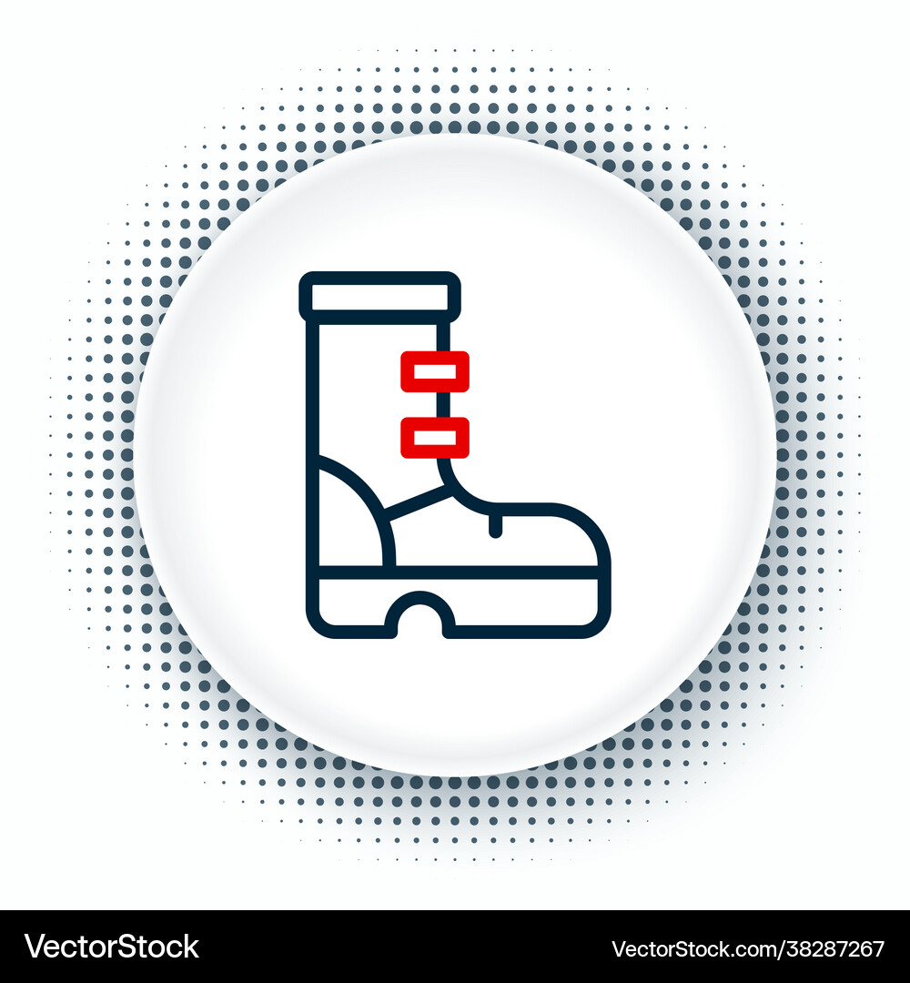 Line waterproof rubber boot icon isolated on white