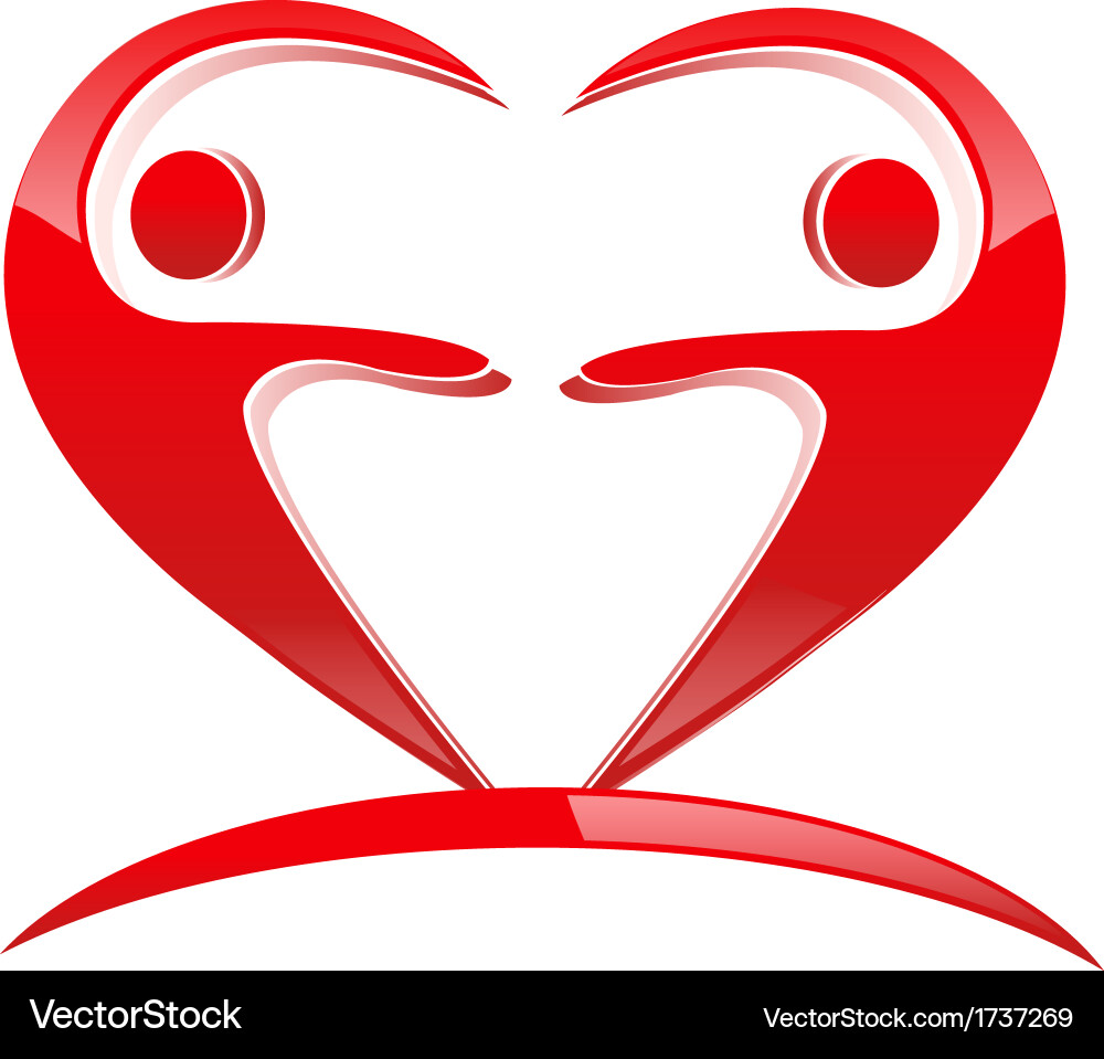 Teamwork heart shape logo Royalty Free Vector Image