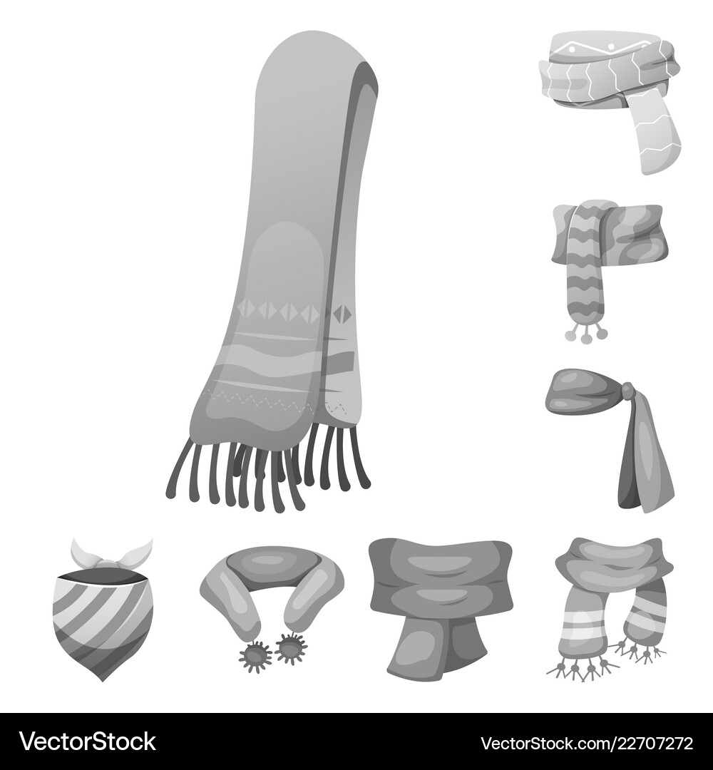 Scarf and shawl icon set Royalty Free Vector Image