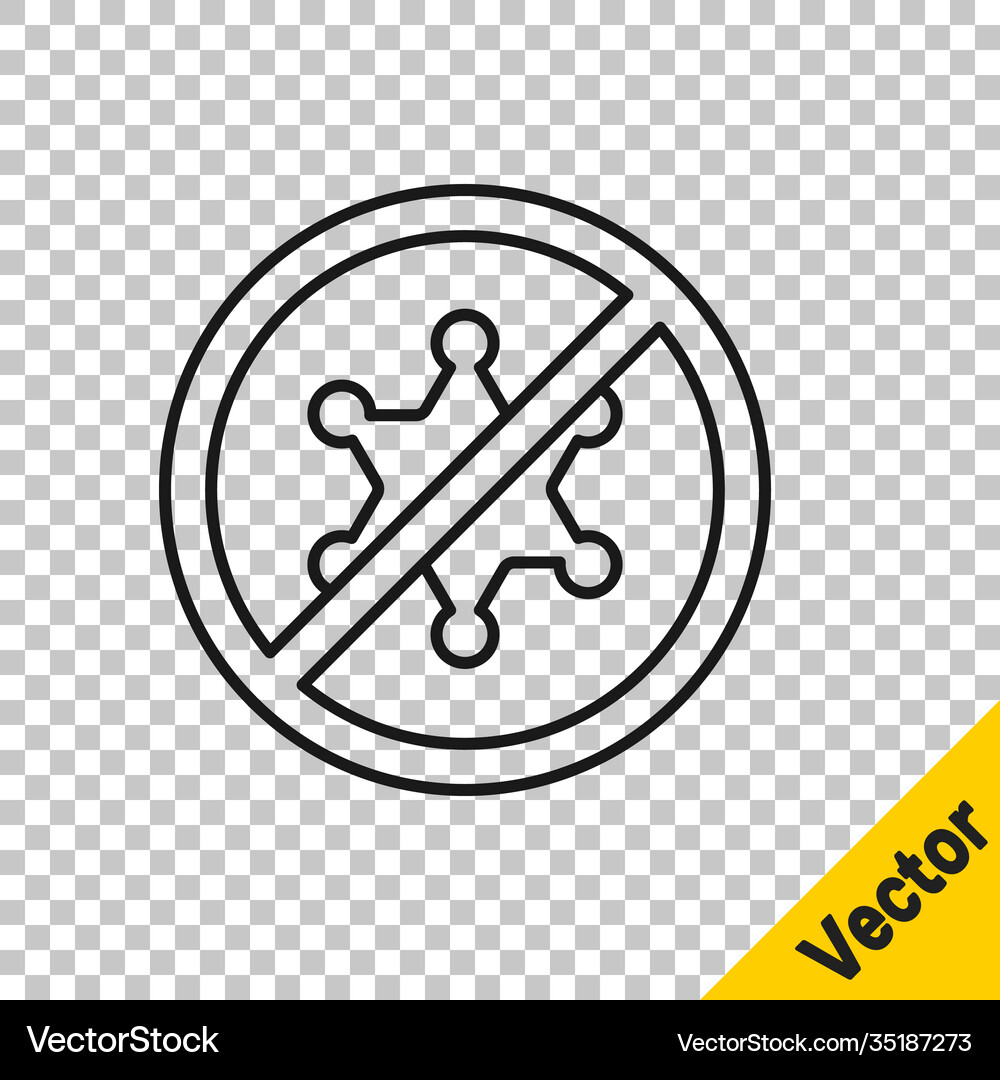 Black line protest icon isolated on transparent Vector Image