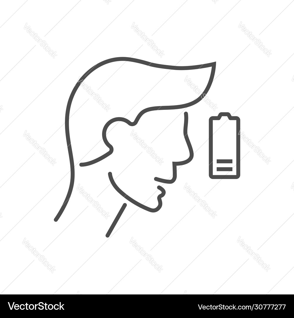 Fatigue related thin line icon Royalty Free Vector Image