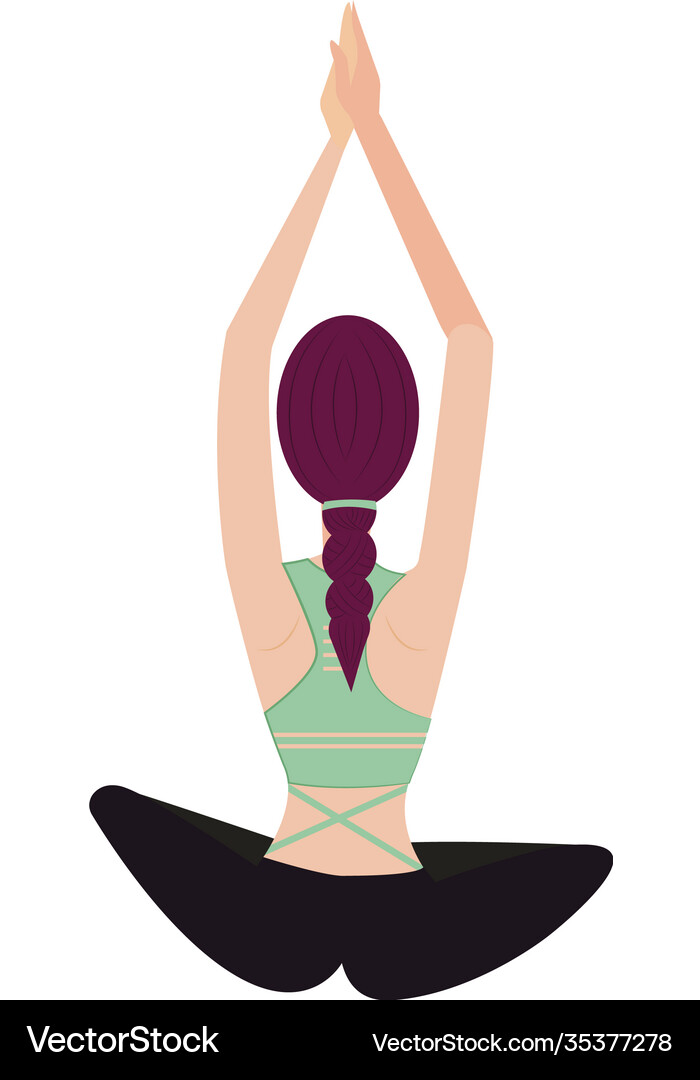 Isolated girl doing yoga Royalty Free Vector Image