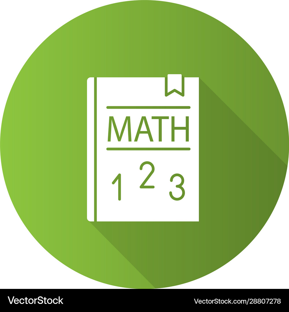 Math textbook flat design long shadow glyph icon Vector Image