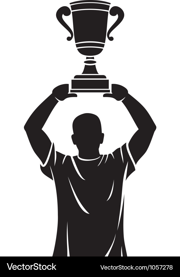 Player lifting trophy - Champion Royalty Free Vector Image