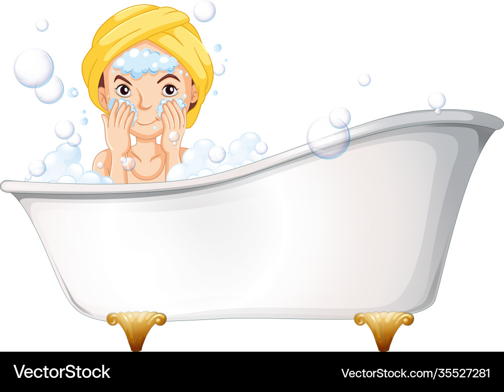 Woman taking a bath isolated Royalty Free Vector Image