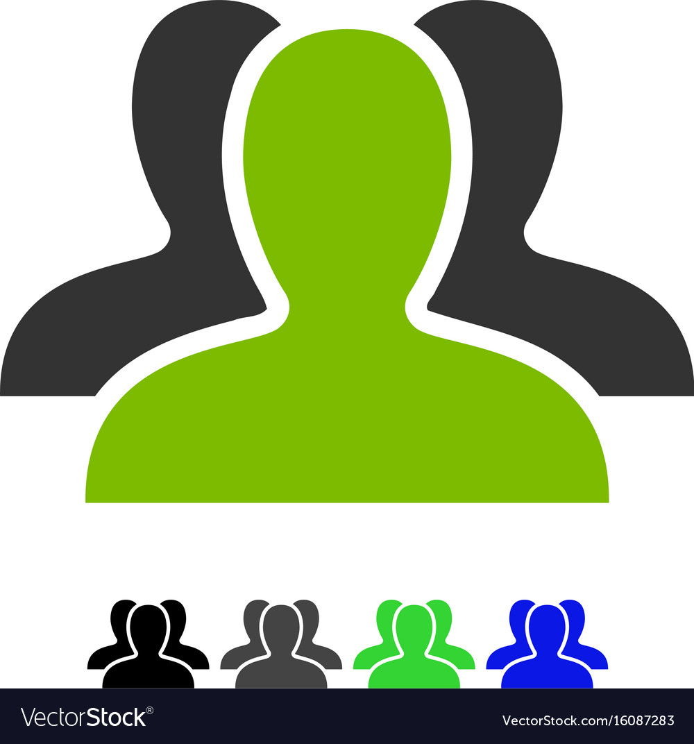 Client group flat icon Royalty Free Vector Image
