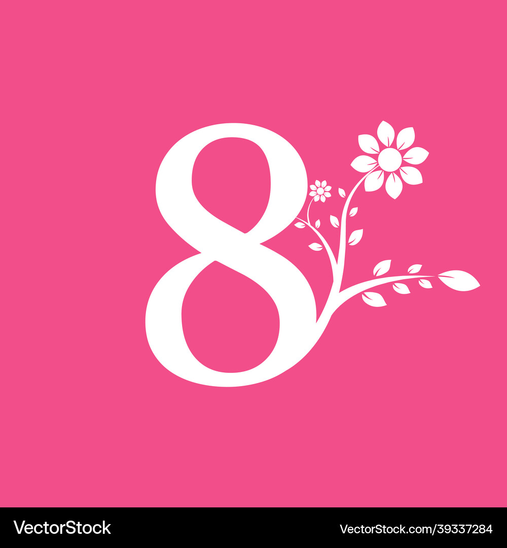 Number 8 linked fancy logogram flower usable Vector Image