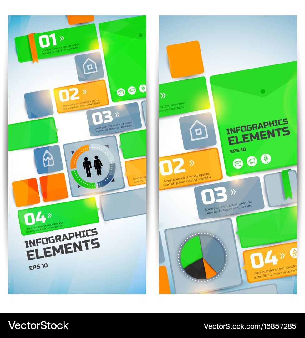 Digital infographic elements vertical banners Vector Image