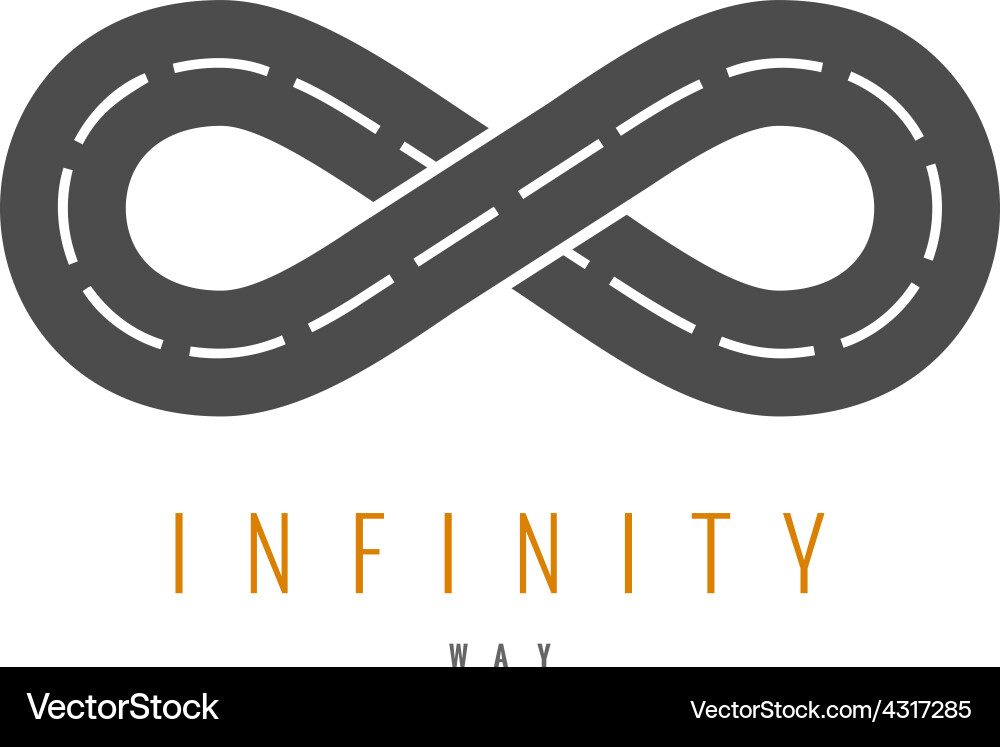 Infinity road logo Loop way symbol Royalty Free Vector Image
