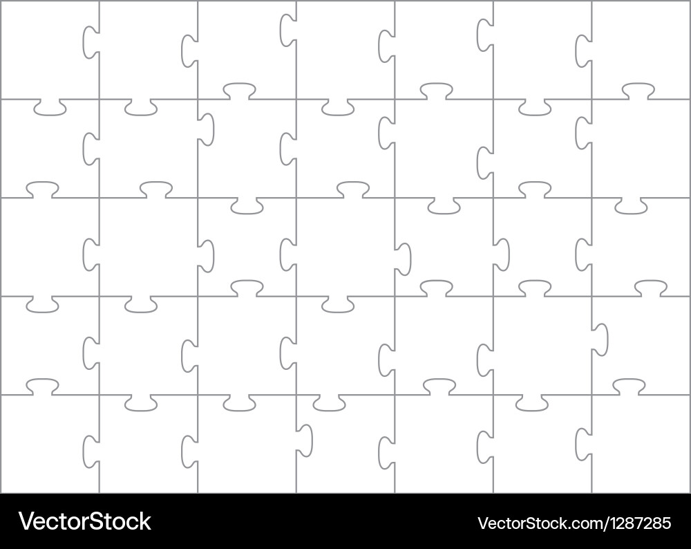 Jigsaw Puzzle template 35 pieces Royalty Free Vector Image