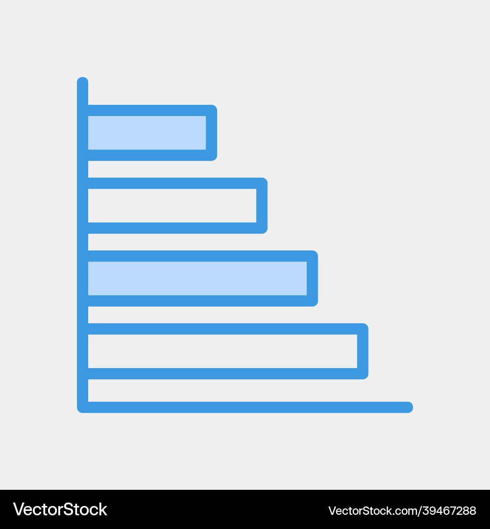 Bar chart icon in blue style for any projects Vector Image