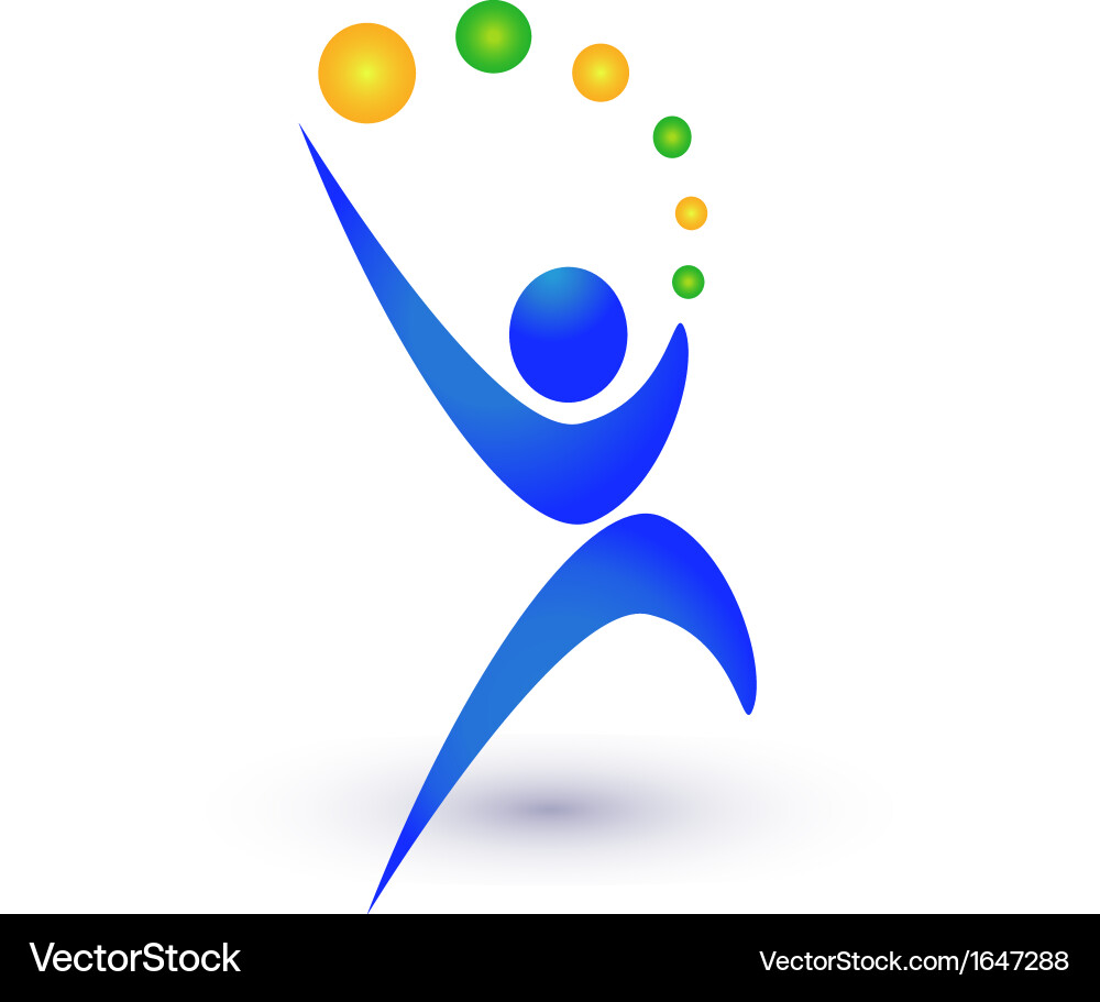 Person in motion logo Royalty Free Vector Image
