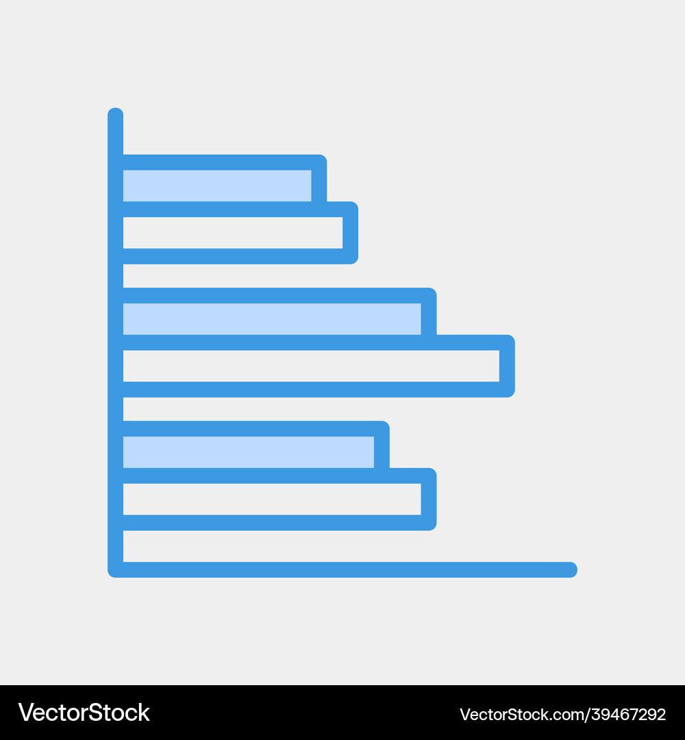 Bar chart icon in blue style for any projects Vector Image