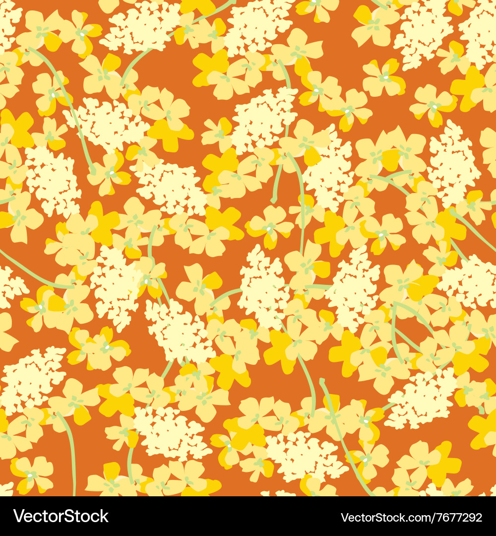 Pattern with yellow orange flowers Royalty Free Vector Image