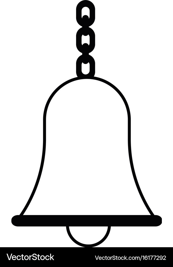 Retro school bell handle clapper classic Vector Image