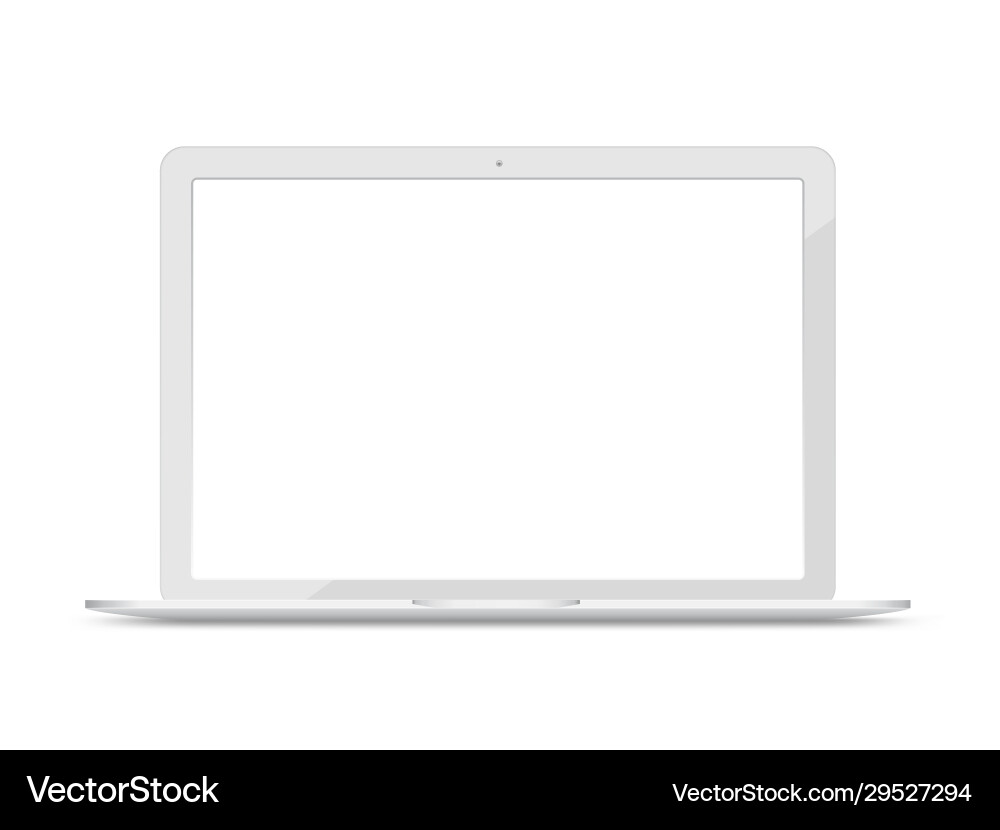 Laptop computer mockup portable pc realistic Vector Image