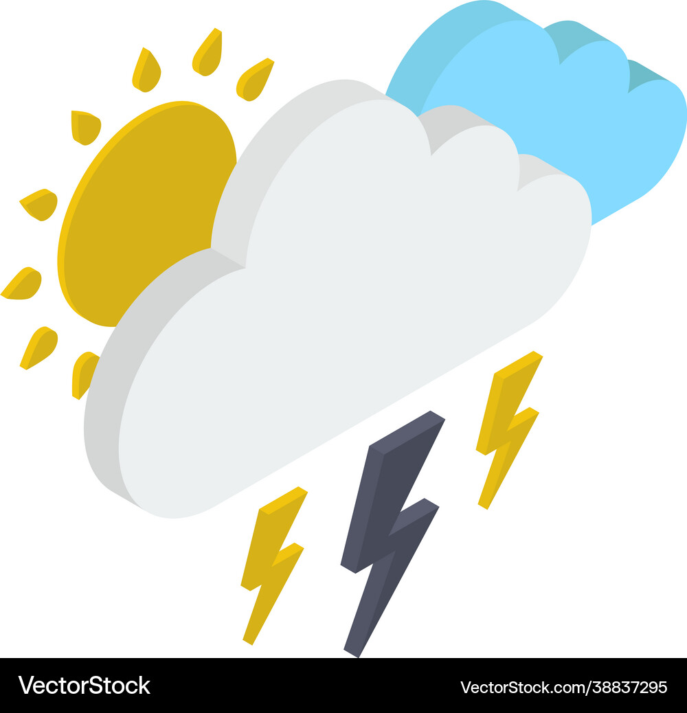 Thunderstorm isometric Royalty Free Vector Image