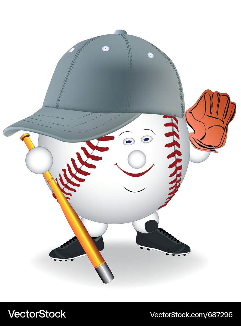Baseball cartoon character Royalty Free Vector Image