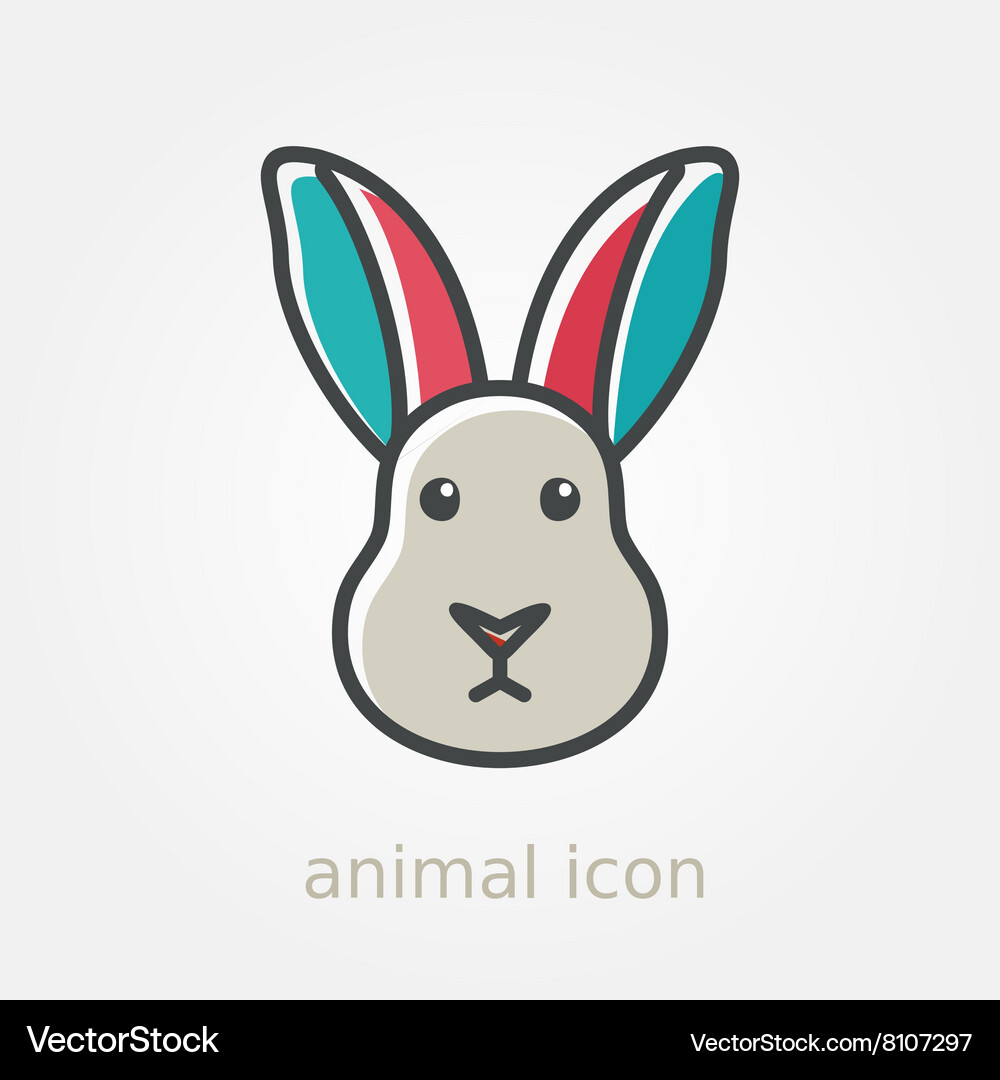 Rabbit icon farm animal Royalty Free Vector Image
